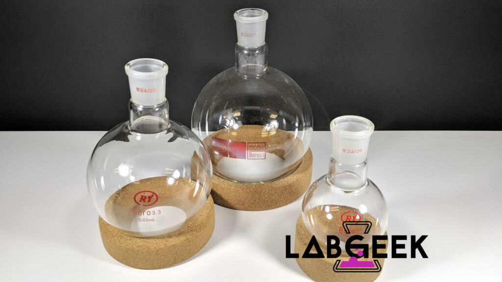 Round Bottom Flask, Borosilicate, Ground Glass Joint - LabGeek
